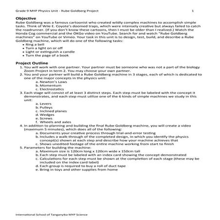 Rube goldberg instructions | PDF