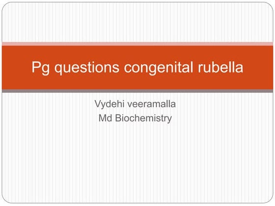 CONGENITAL RUBELLA SYNDROME | PPTX | Pregnancy | Reproductive Health
