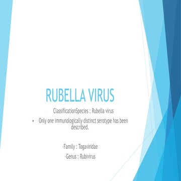 Rubella virus | PPTX | Infectious Diseases | Diseases and Conditions