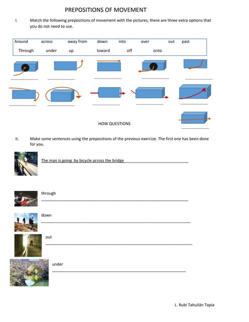 Prepositions of Movement | PPTX