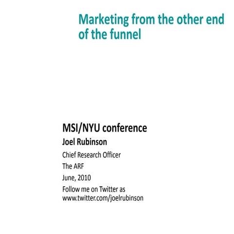 Marketing from the other end of funnel | PPTX