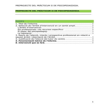 PREPROJECTE PRÀCTICUM II | PDF