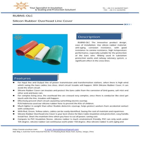 High Voltage Silicone Rubber Overhead Line Covers for Bare Conductor | PDF