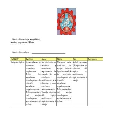 Ejercicio 1 de rubrica | DOCX