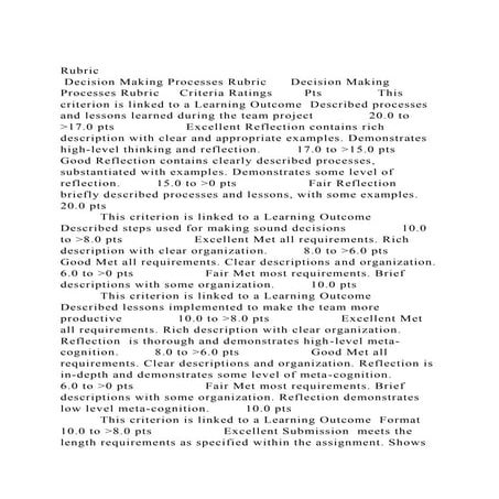 Research Paper Rubric Component 100 75 50 25 0 | DOCX