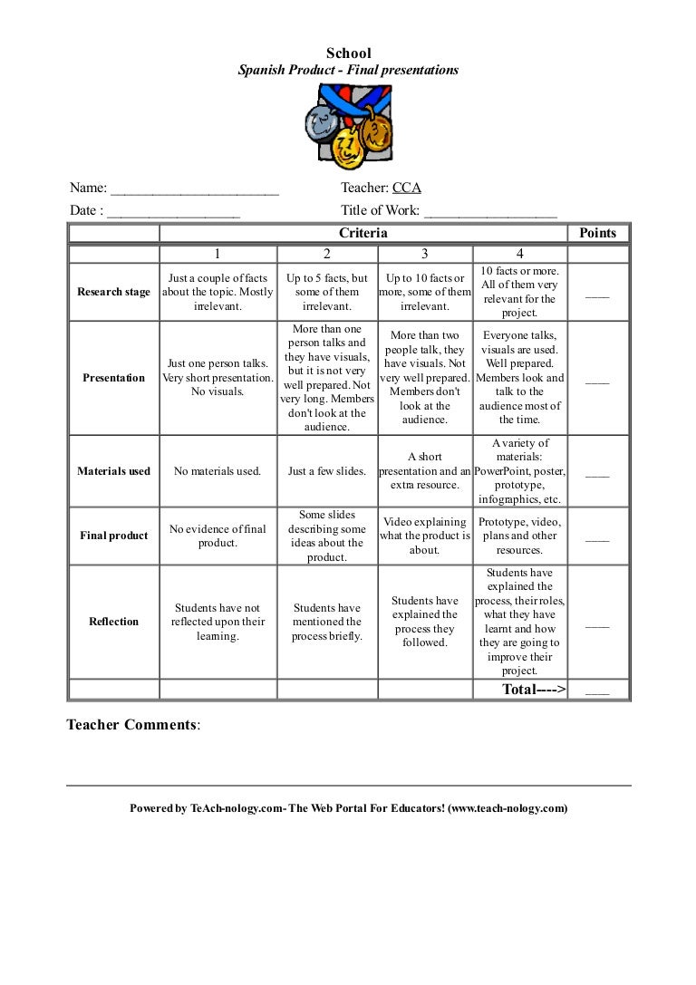 Rubric for cca