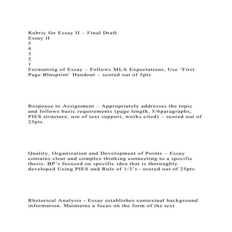 Rubric for Essay II – Final DraftEssay II54321Format.docx