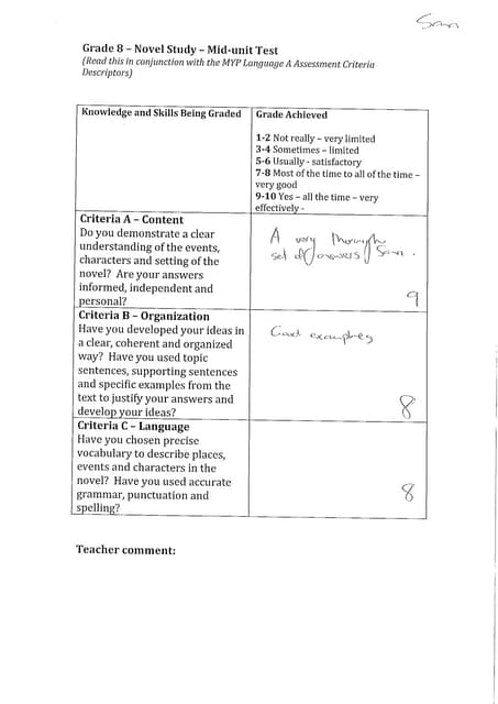 Rubric mid unit test | PDF Rubric mid unit test | PDF