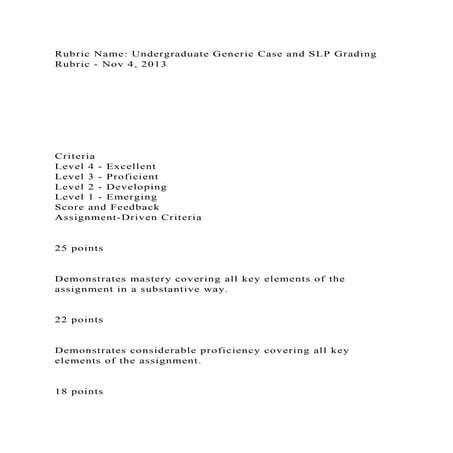 Rubric Name Undergraduate Generic Case and SLP Grading Rubric - Nov.docx
