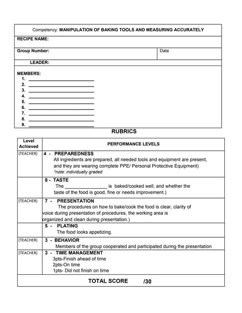 Tle miniature rubrics project | PDF