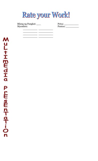 Rubric sa pagsulat ng tula | DOCX