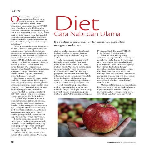 RUBRIK SYIFA' MAJALAH HIDAYATULLAH | PDF