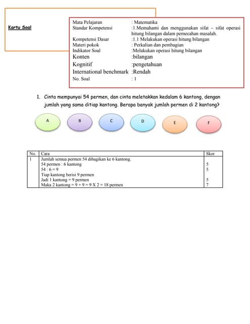 kisi kisi soal timss | DOCX