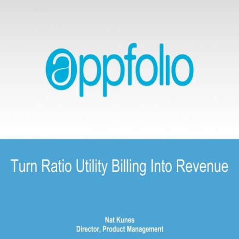 "Turn Ratio Utility Billing Into Revenue" | PPT