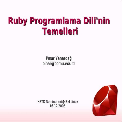 Ruby Programlama Dili'nin Temelleri | ODP