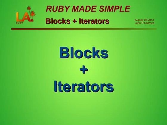 Ruby iterators | PPT Ruby iterators | PPT