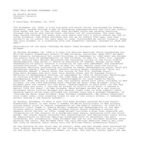 RUBY NELL BRIDGES 1960 | TXT