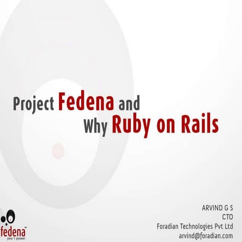 Ruby Conf India - Project Fedena & Why Ro R | PPT