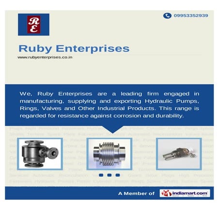 Ruby Enterprises, Roorkee, Hydraulic Pumps & Valves | PDF | Commercial ...
