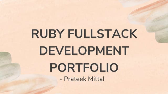 Ruby Fullstack Development Portfolio Ppt