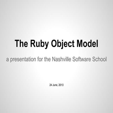Ruby Object Model Ppt 