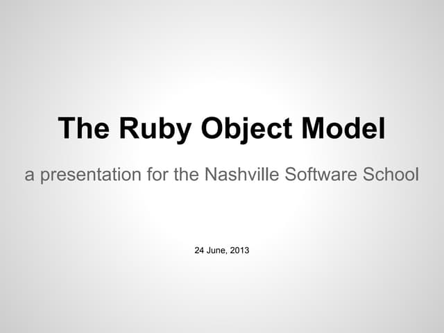 Ruby Object Model Ppt