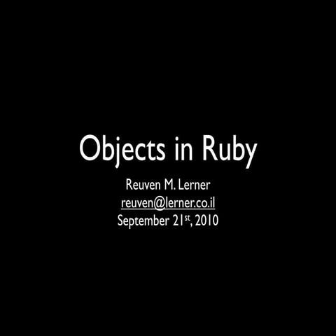 Ruby Objects Ppt