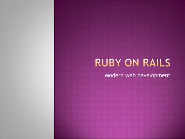 Ruby on rails1 | PPT Ruby on rails1 | PPT