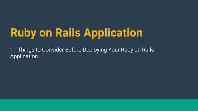 Ruby On Rails Application Ppt