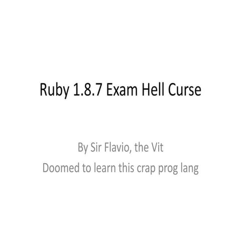 Ruby Certification Exam Preparation | PPT