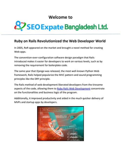 Ruby Rails Web Development Seo Expert Bangladesh Ltdpdf