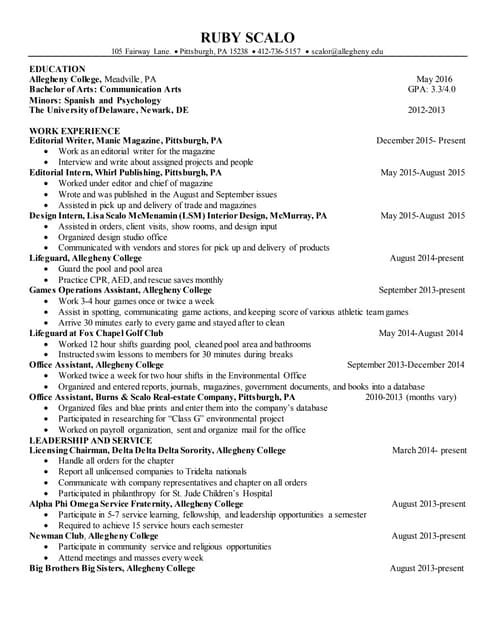 Maria Wainscott - Resume | PDF