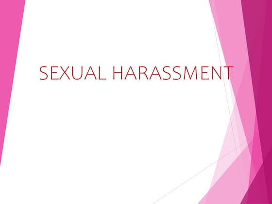Sexual harassment PPT | PPTX | Sexual Conditions | Sexual Health