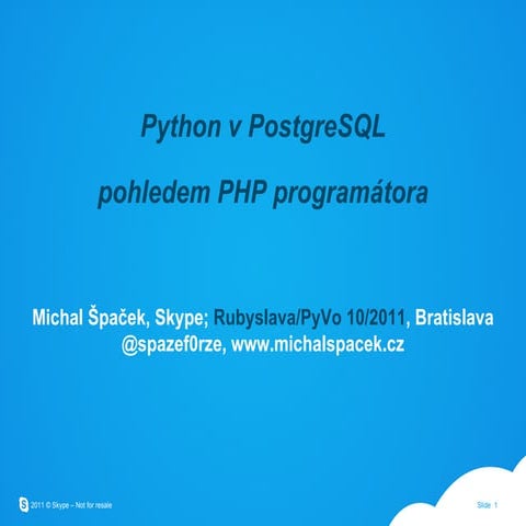 Python v PostgreSQL pohledem PHP programátora | ODP