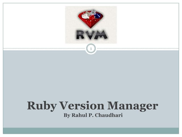Ruby Version Manager Pptx Programming Languages Computing