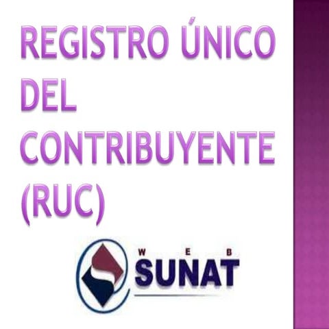 Registro Unico del Contribuyente (RUC) | PPTX