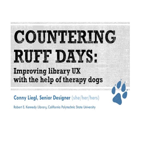 Countering ruff days: Improving library UX with the help of therapy ...