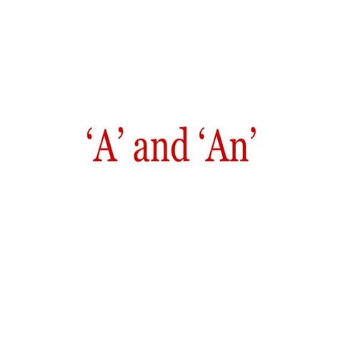 'A' and 'an' | PPT