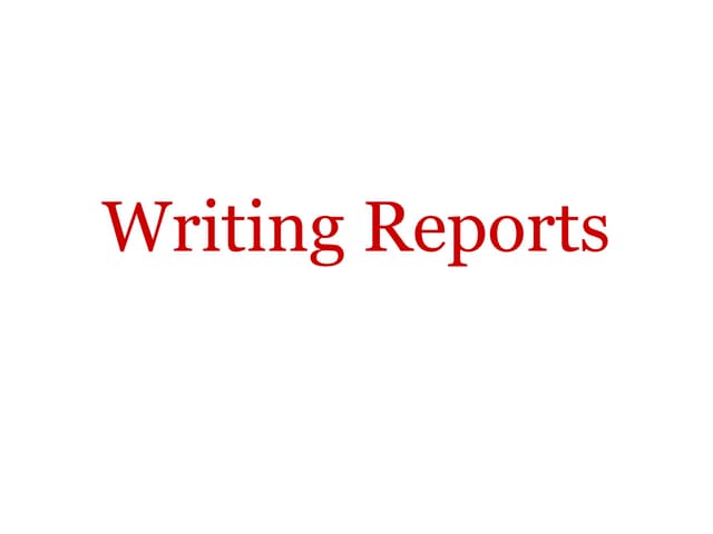 Lesson Plan - Report Writing | PDF