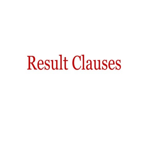Result clauses | PPT