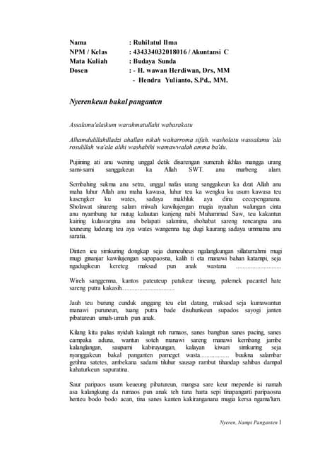 Serah tarima panganten | PDF