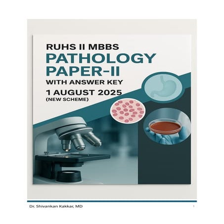 RUHS II MBBS Pathology Paper-II with Answer Key | 1st August 2025 (New ...