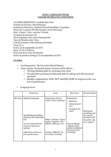 Lesson plan. 3 Grade | DOCX | Homework and Study | Education