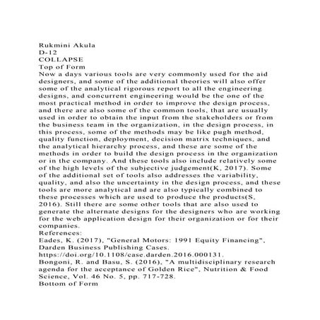 Rukmini Akula D-12COLLAPSETop of FormNow a days various to.docx