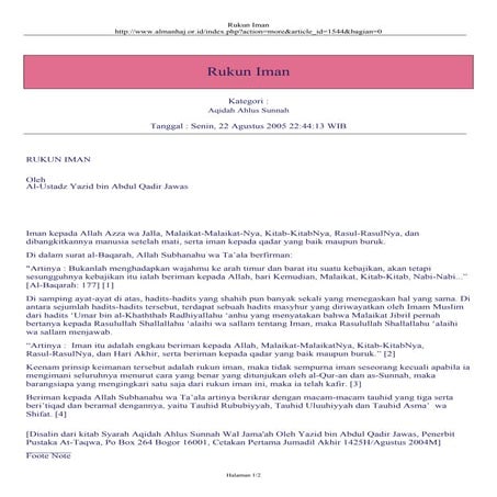 Rukun iman | PDF