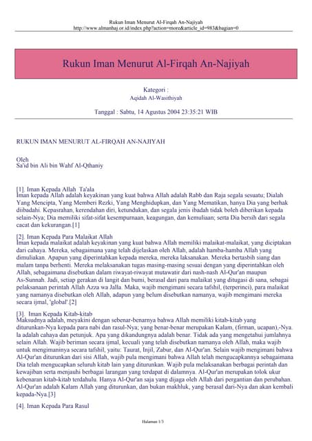 Mari belajar tentang rukun iman | PPT