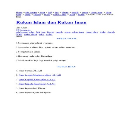 Rukun iman | PDF