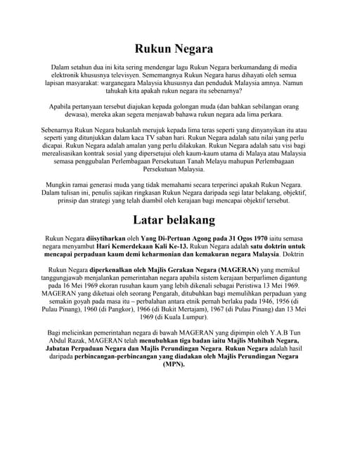Rukun negara | DOC