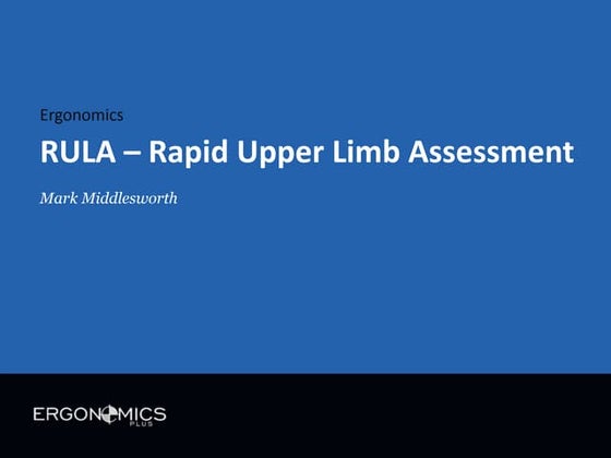 REBA - Rapid Entire Body Assessment | PPT