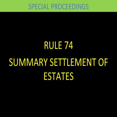Rule 74 | PPT